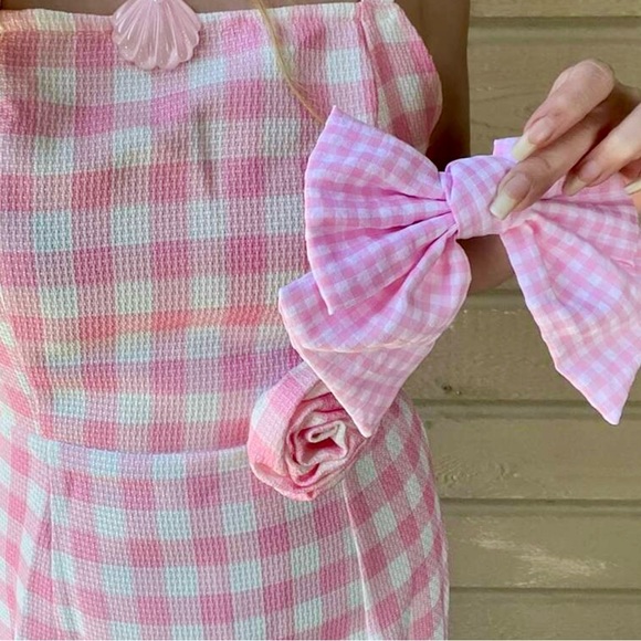 Accessories | Pink Gingham Bow | Poshmark